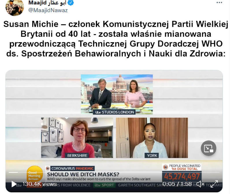 Prof. Susan Michie - komunistka powołana na przewodniczącą grupy ...